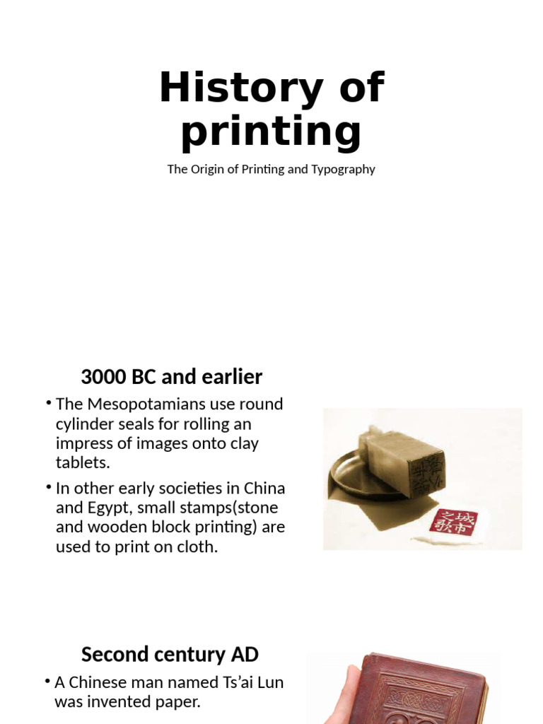 History of Printing | PDF | Printing | Printing Press