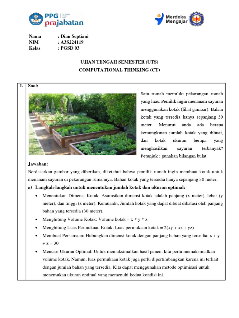Uts Computational Thinking | PDF | Metode & Bahan Ajar