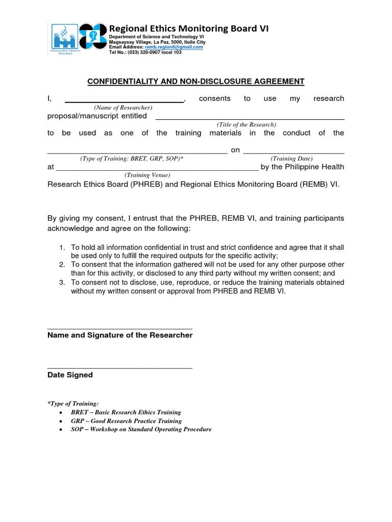 Research Ethics Training Agreement | PDF | Career & Growth