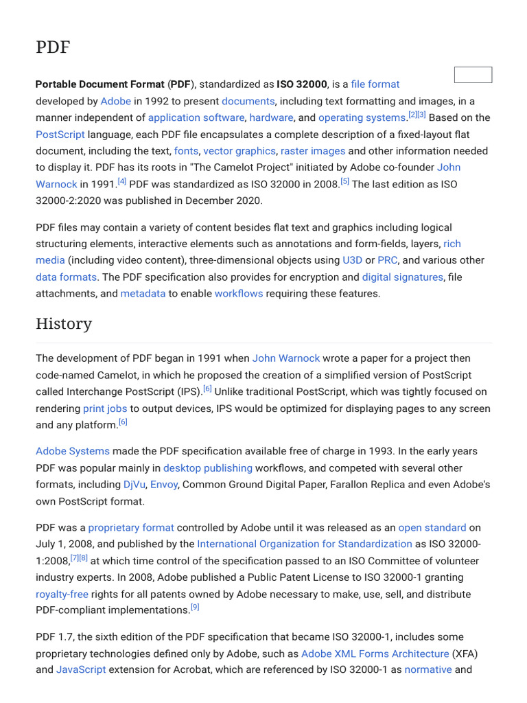 PDF - Wikipedia | PDF | Software | Computing