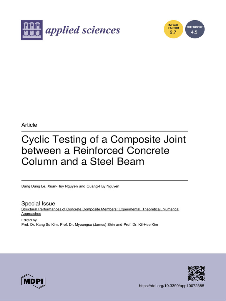 02-Cyclic Testing of A Composite Joint 2020 | PDF | Beam (Structure ...