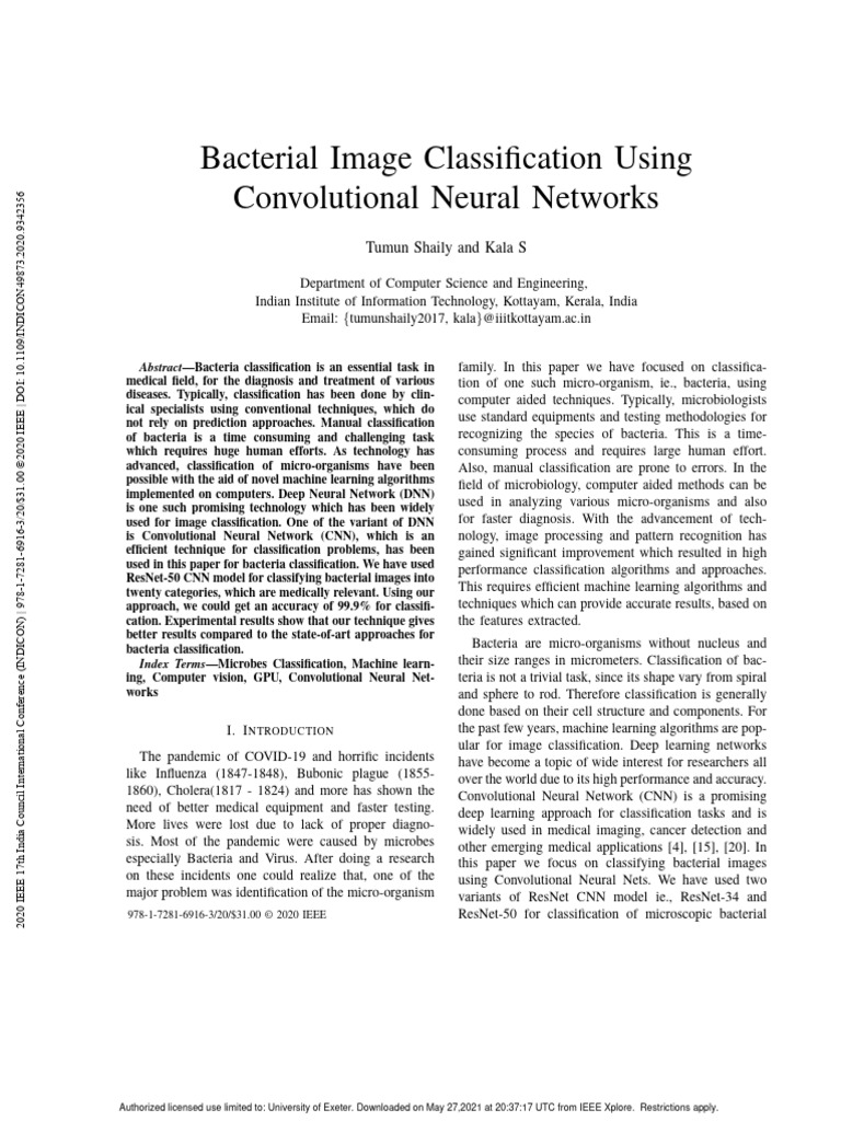 Bacterial Image Classification Using | PDF | Deep Learning | Artificial ...