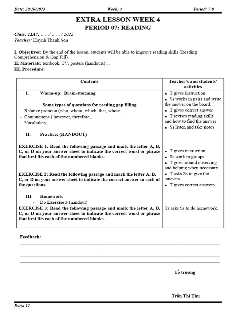 K11 - EXTRA W2 - Reading - Word Form - LP | PDF | Adolescence | Romance (Love)