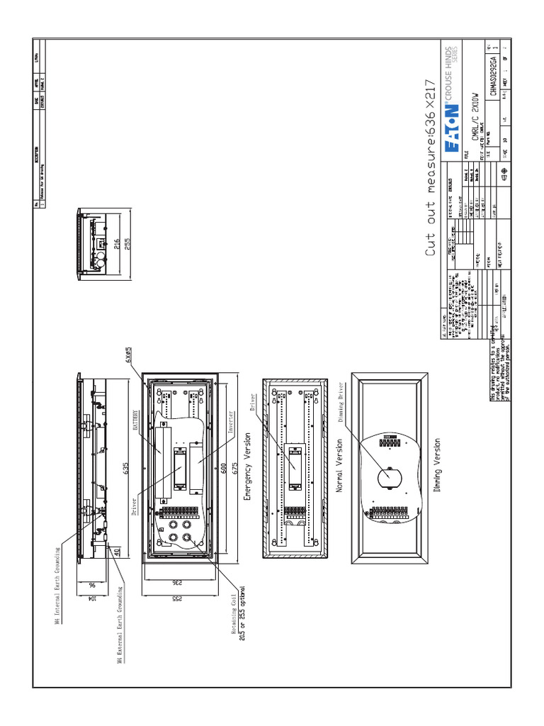 CMRL_C recessed industrial - GA drawing and wiring diagram | PDF