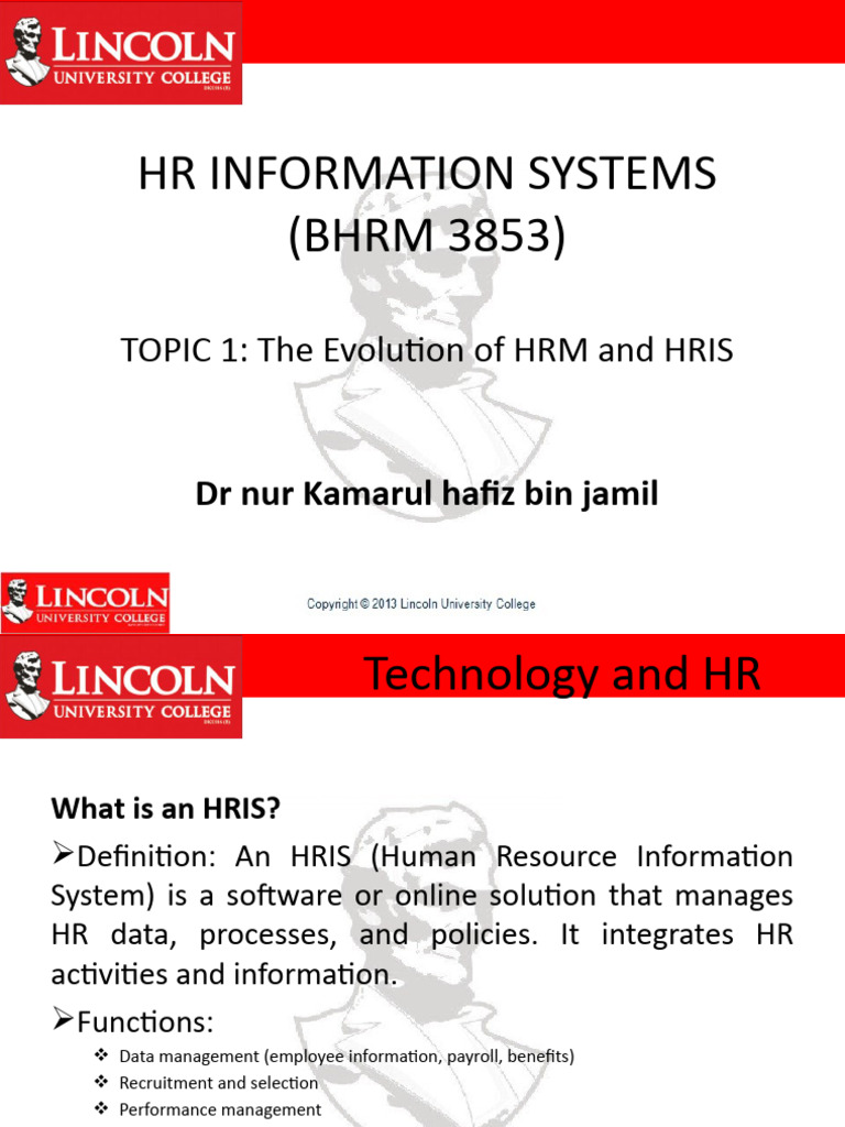 Chapter 1 Evolution of HRM and HRIS | PDF | Human Resource Management | Enterprise Resource Planning