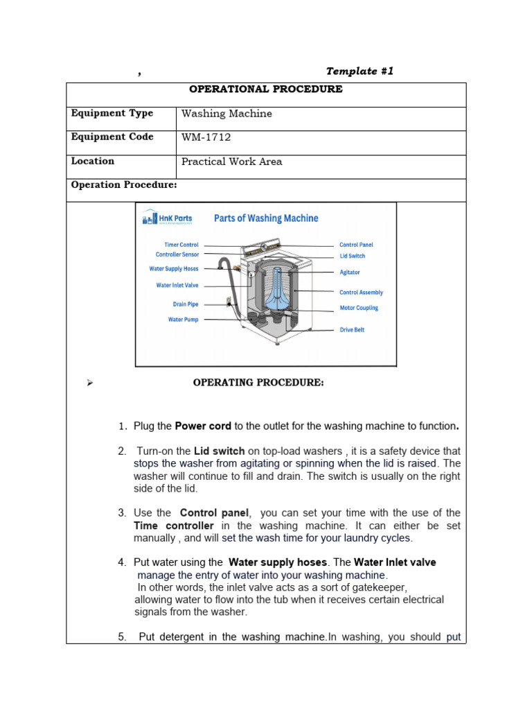 Operational Procedure-Final | PDF | Home & Garden