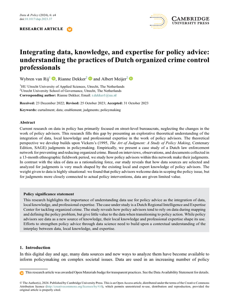 Integrating Data, Knowledge, A | PDF | Knowledge | Policy