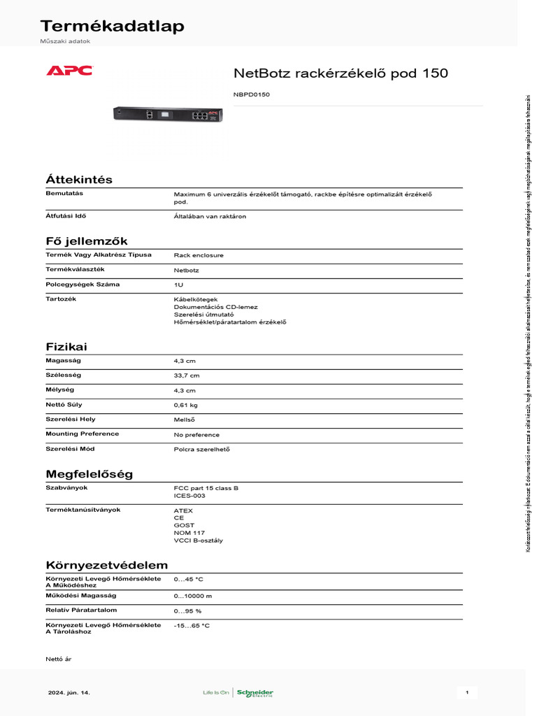 Schneider Electric - NetBotz-200 - NBPD0150 | PDF