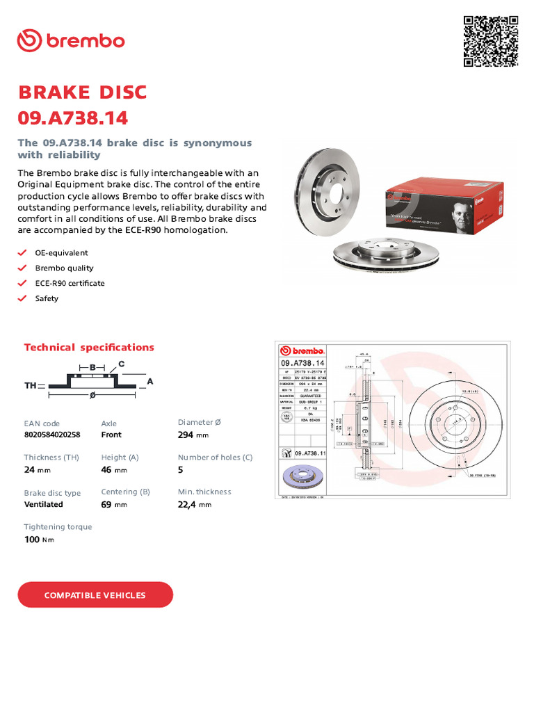 Brembo 09.A738.14 | PDF | Sports & Recreation