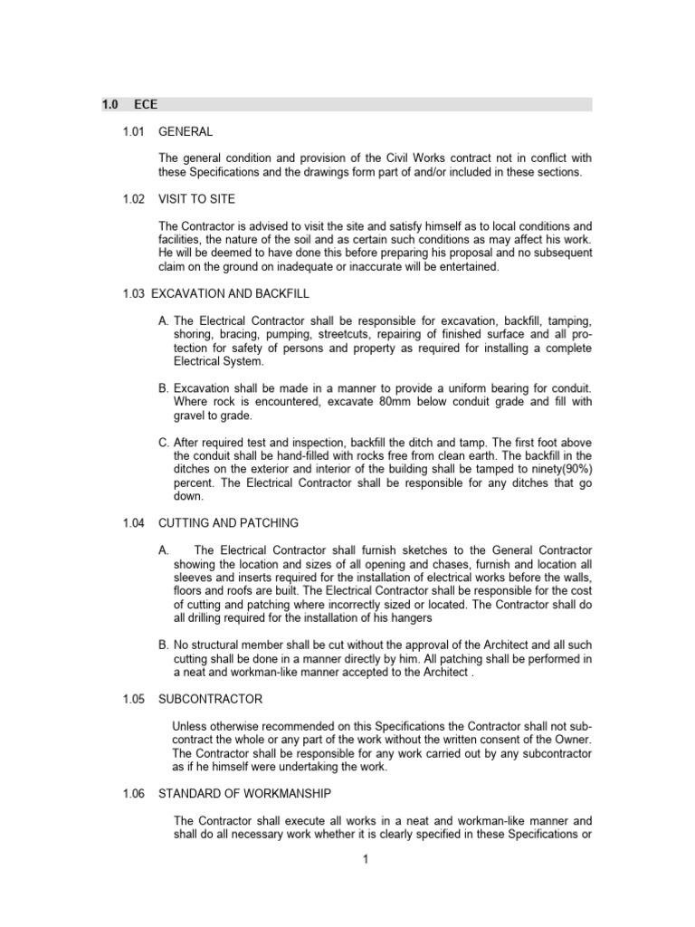 ECE-SPECS-FOR-PERMIT | Download Free PDF | Electrical Wiring ...
