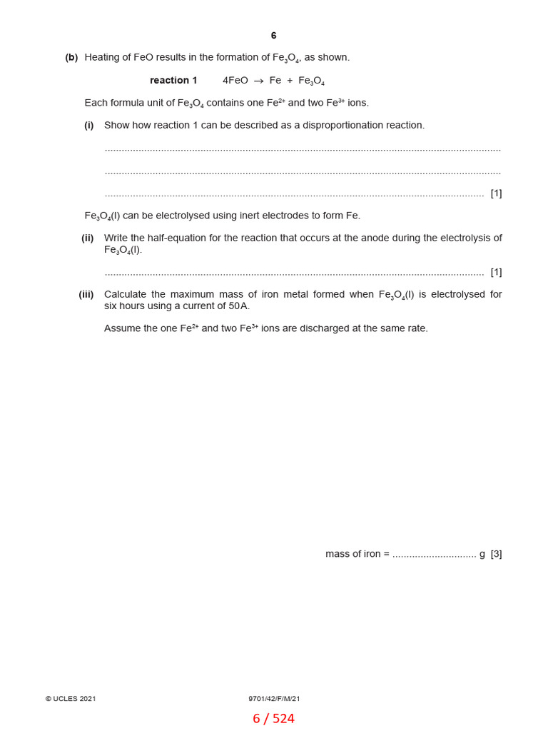 Electrolysis and Nernst Equation Problems | PDF | Electrochemistry ...