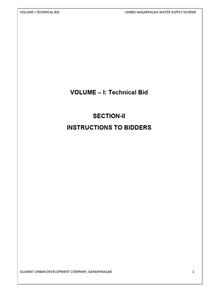 001 VOL I - Technical Bid | PDF | Employment | Specification (Technical Standard)