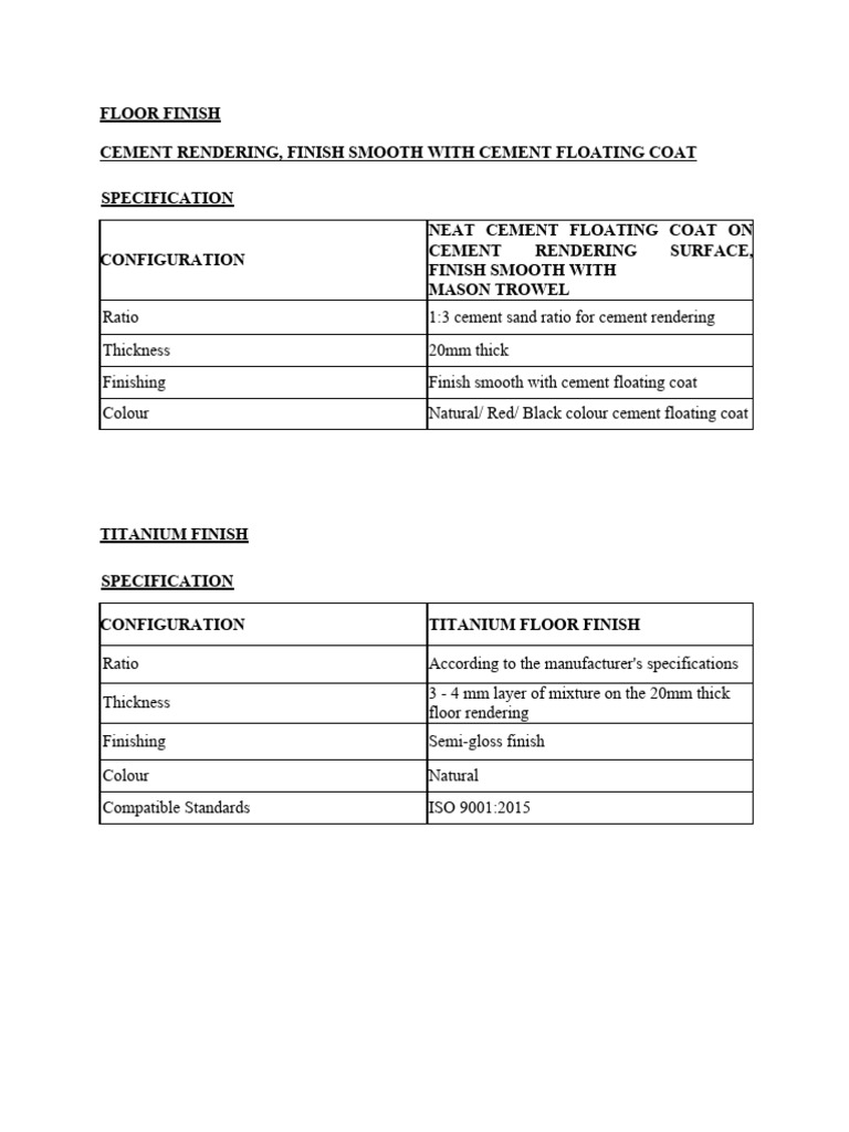 Floor Finishes | PDF | Tile | Cement