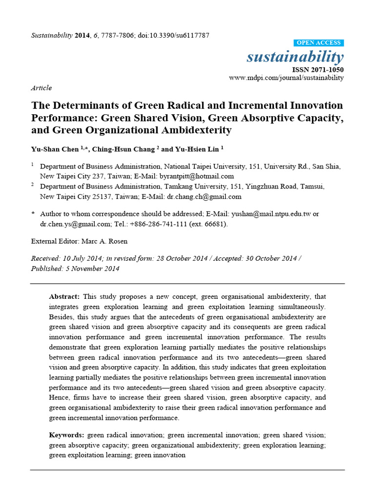 Jurnal-3 Green Organization# | PDF | Innovation | Cronbach's Alpha