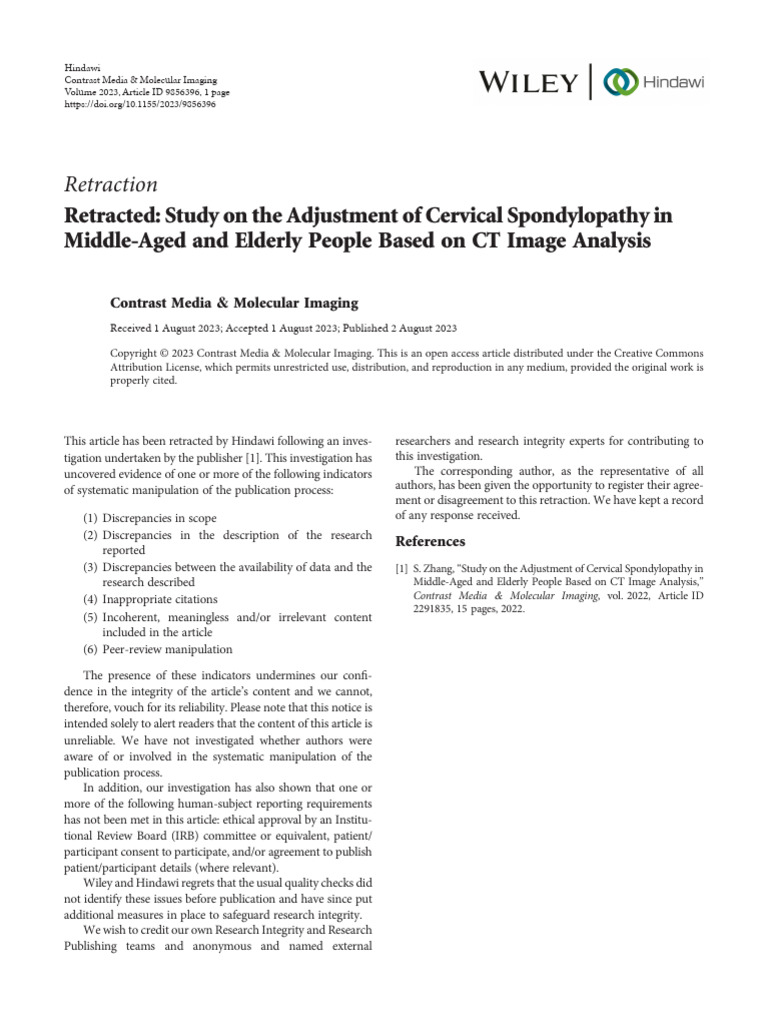 Study On The Adjustment of Cervical Spondylopathy in Middle-Aged and ...