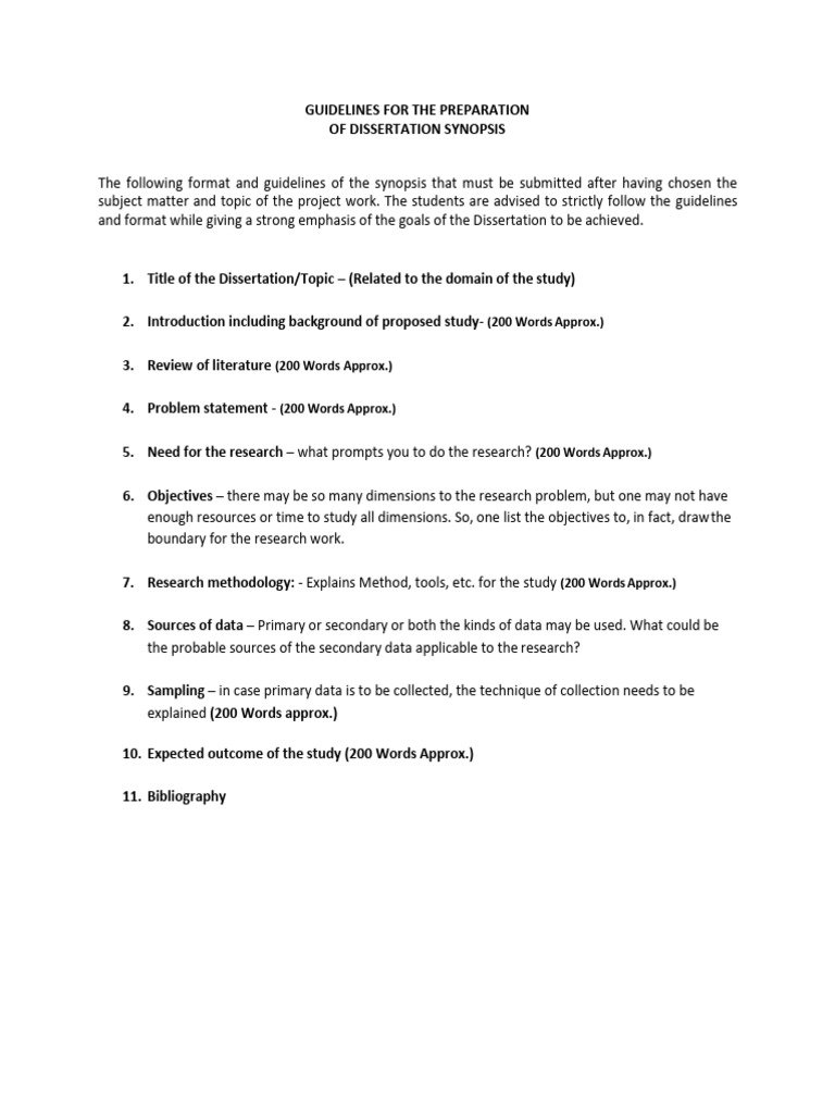 Synopsis Guidelines Updated 2022 | PDF | Methodology | Science