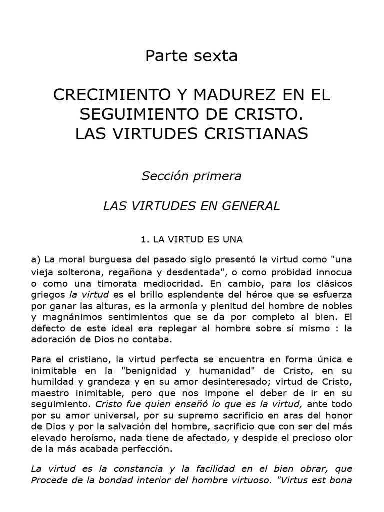 Las Virtudes en General | PDF | Virtud | Gracia divina