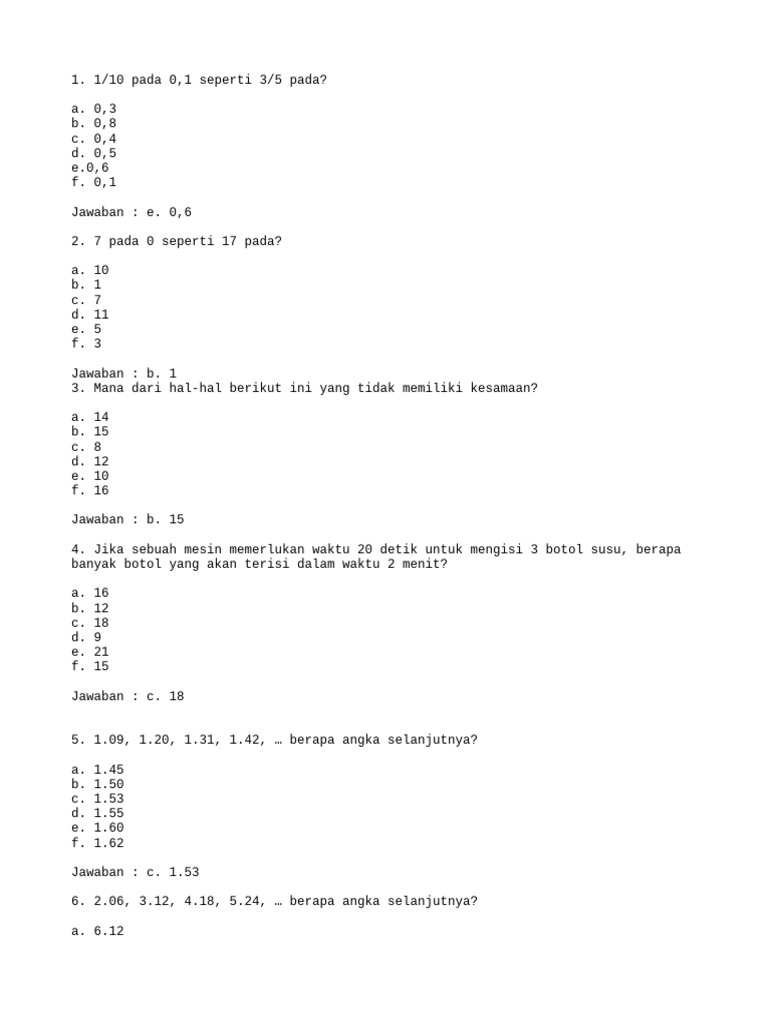 Soal Numeric | PDF | Olahraga & Rekreasi | Metode & Bahan Ajar