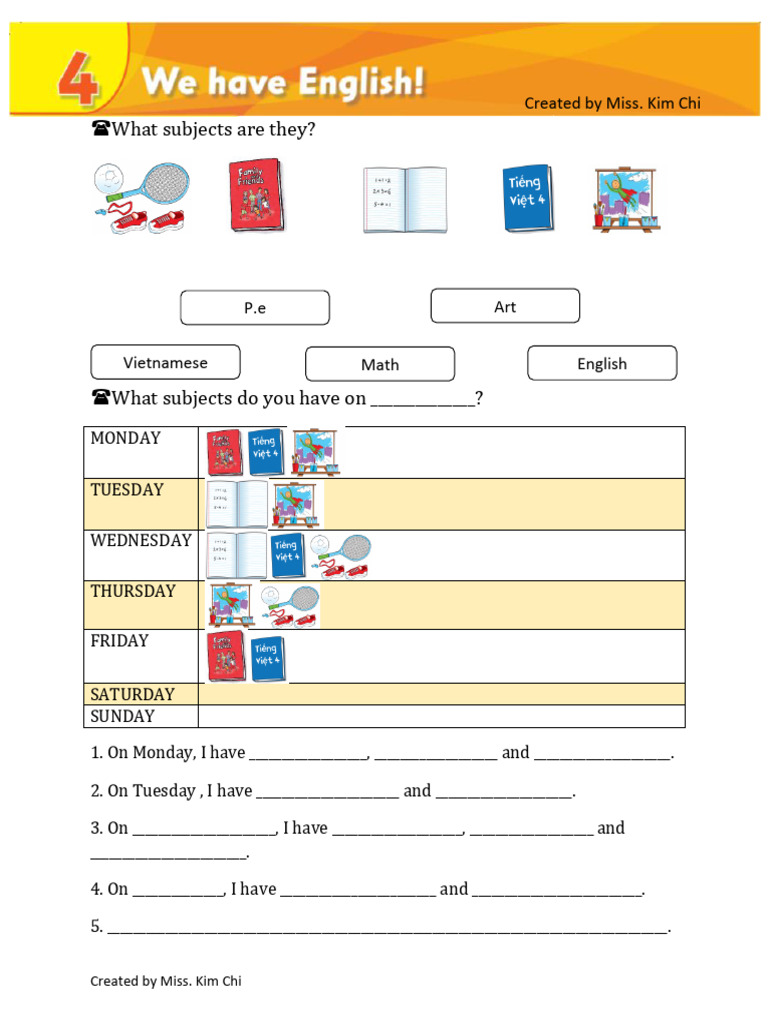Unit 4 We Have English | PDF