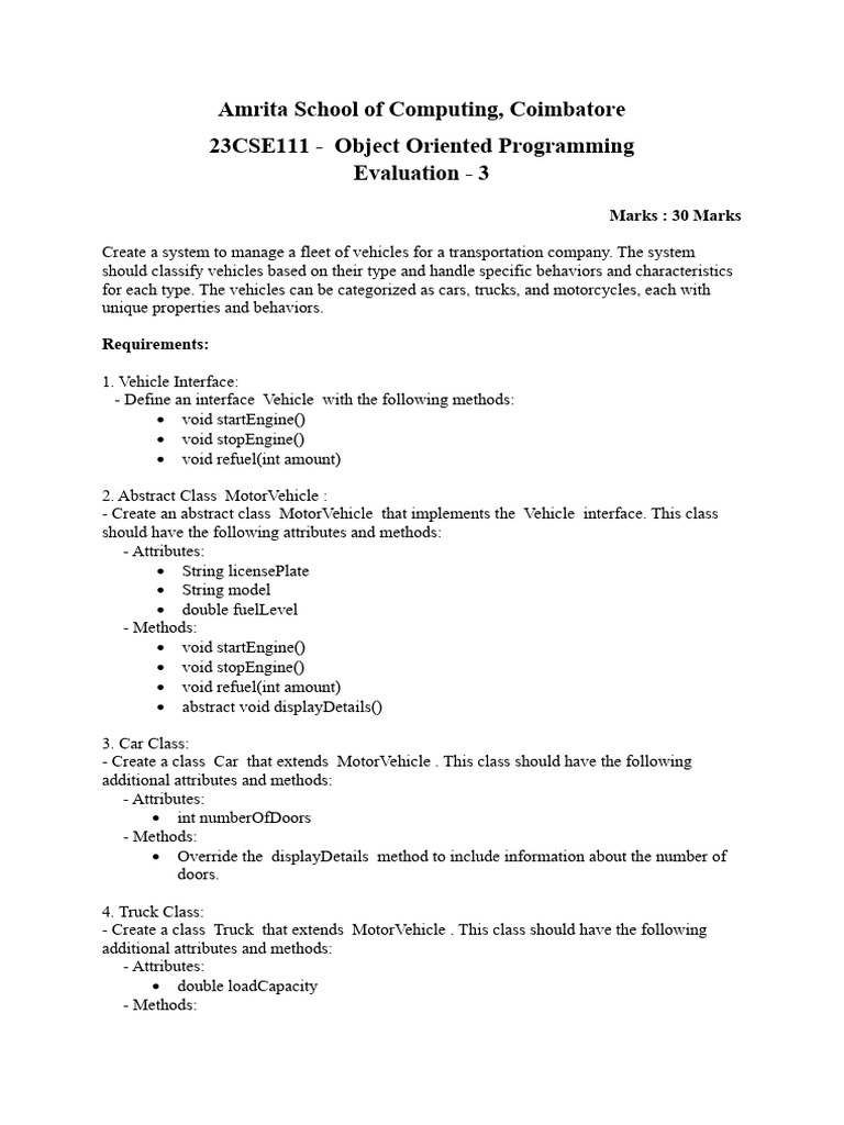 Evaluation 3 | PDF | Method (Computer Programming) | Class (Computer ...