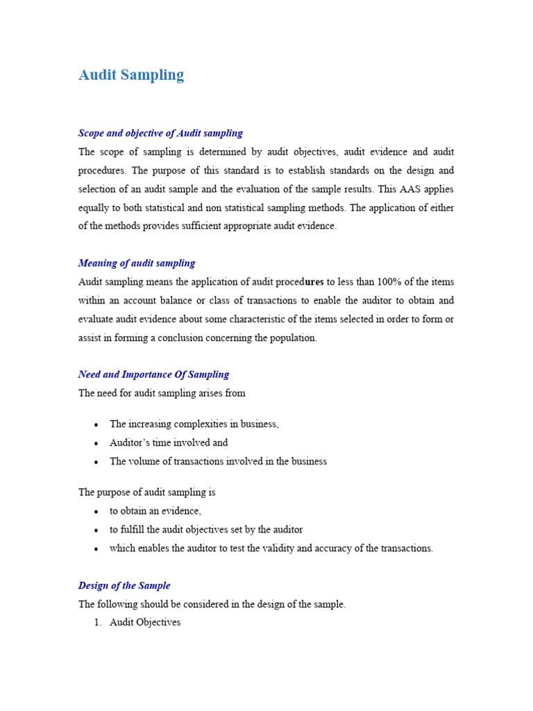 Audit Sampling | Download Free PDF | Audit | Sampling (Statistics)