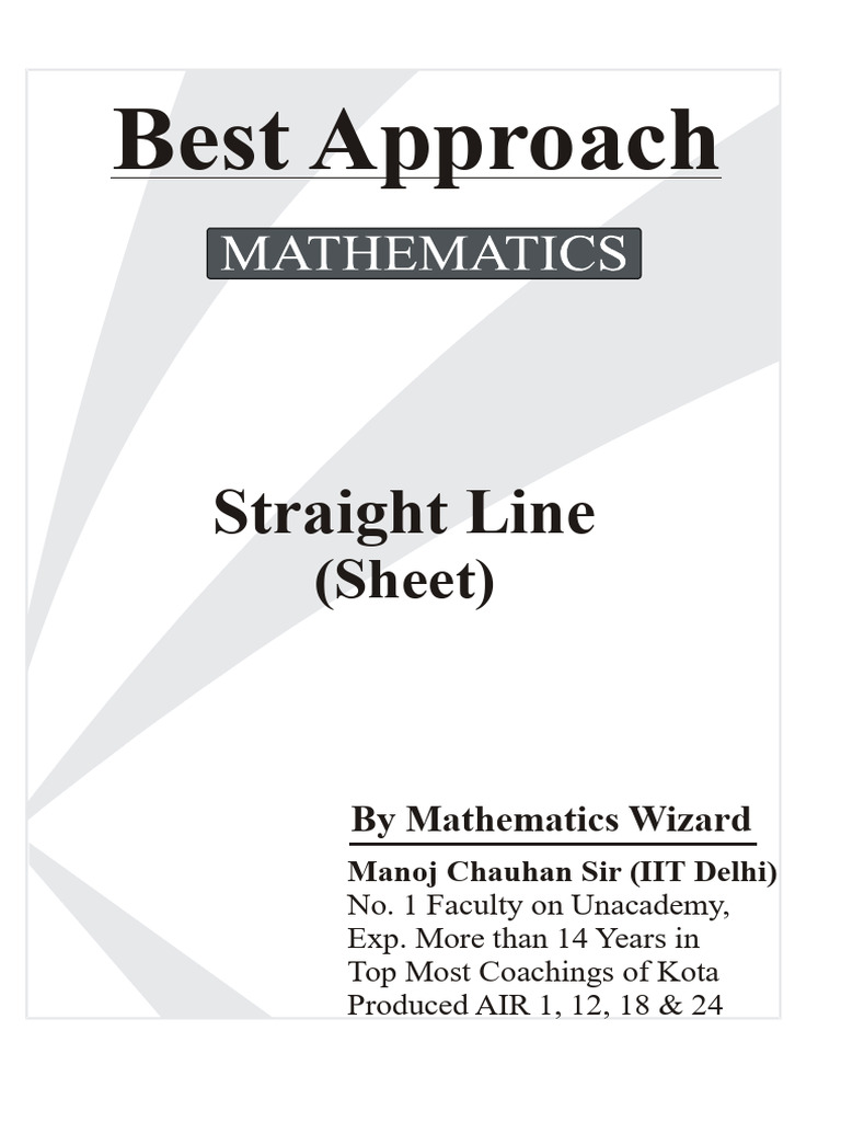 Best Approach Straight Lines Answer Key | PDF | Line (Geometry ...