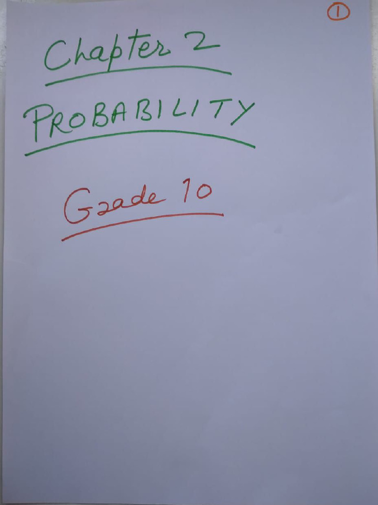 Probability, Grade 10 | PDF