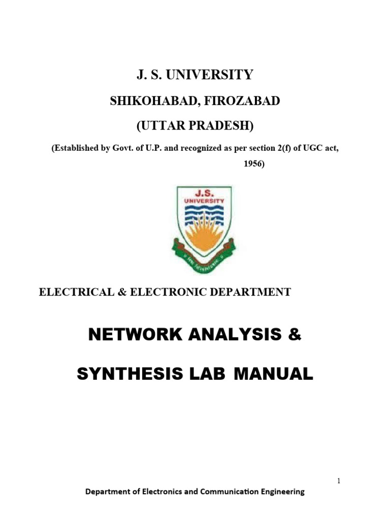 Btec-31p-Network - Analysis - Synthesis - Lab Manual | PDF | Electrical ... Btec-31p-Network - Analysis - Synthesis - Lab Manual | PDF | Electrical ...