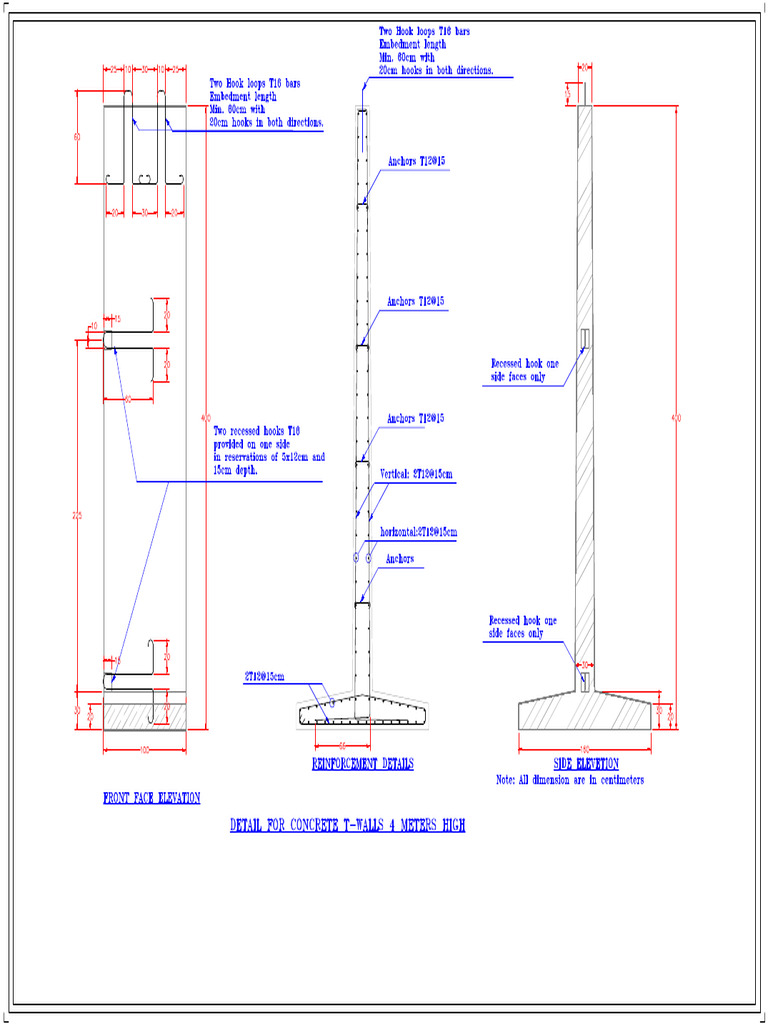 T-Walls Detailed Drawing | PDF