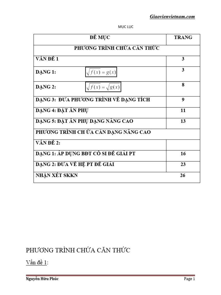 Chuyen de PT Chua Can Thuc | PDF