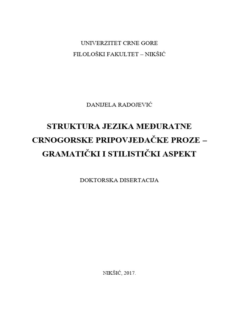 Danijela Radojevic - Doktorska Disertacija | PDF