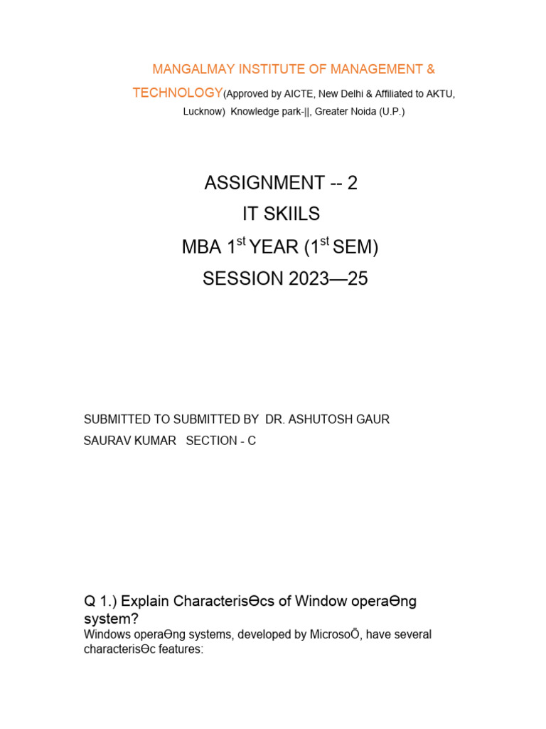 It Assignment 2 | PDF | Computing | Software