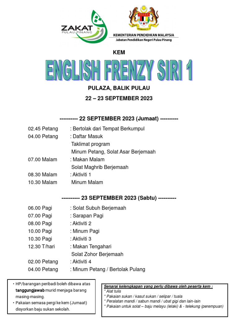 Kami Export - Tentatif Program | PDF