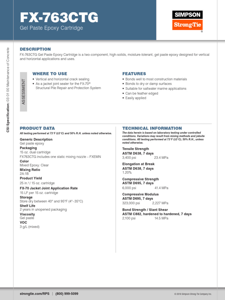 FX-763CTG Epoxy for FX-70 Jackets | PDF | Epoxy | Topical Medication