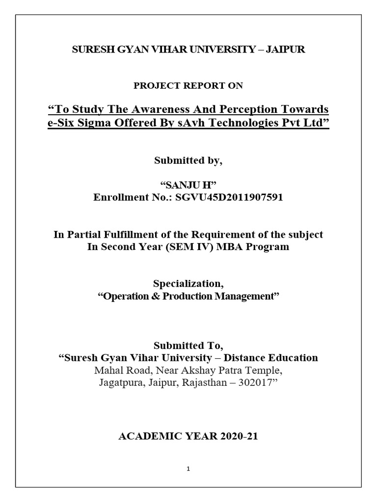 Sanju | PDF | Six Sigma | Quality Management