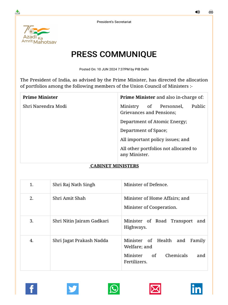 Press Release - Pib.gov - in | PDF | Government Of India