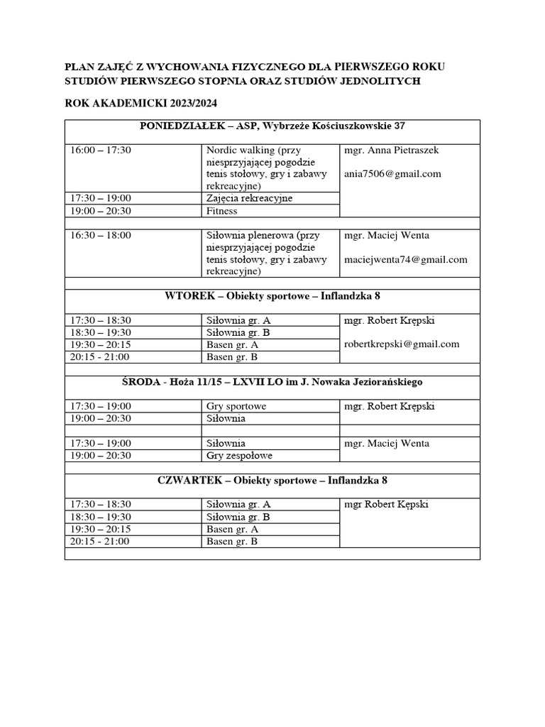 Plan WF 2023 2024 | PDF Plan WF 2023 2024 | PDF