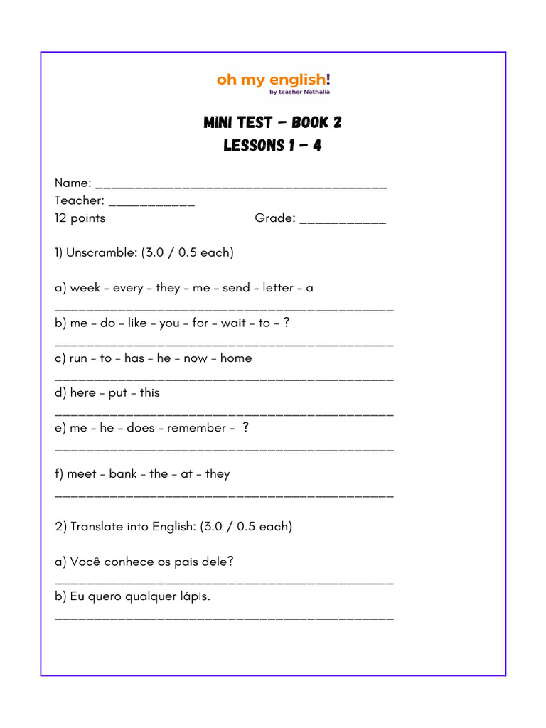 BOOK 2 - LESSON 1-4 | PDF