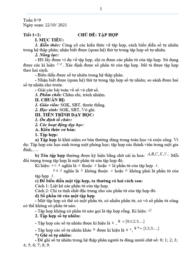 Day Them Tiet 1,2 - TAP HOP | PDF