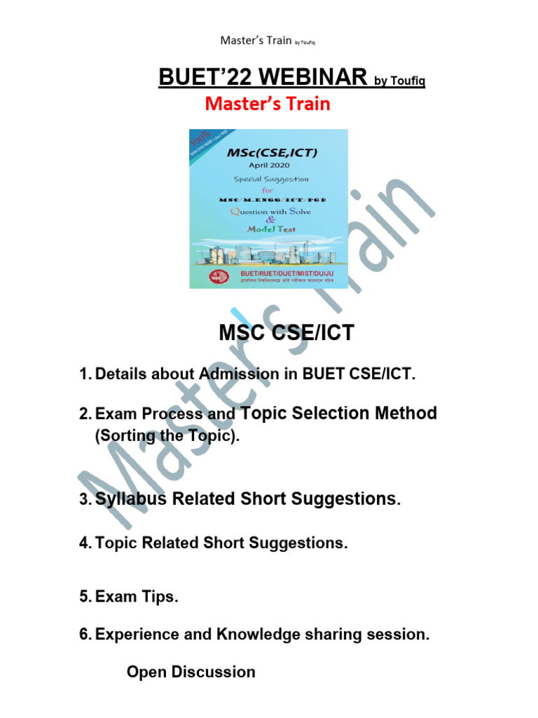 BUET'22 MSC CSE, ICT (Master's Train) | PDF | Ip Address | Computer Network