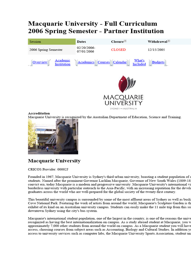 Macquarie University | PDF | Academic Degree | Postgraduate Education