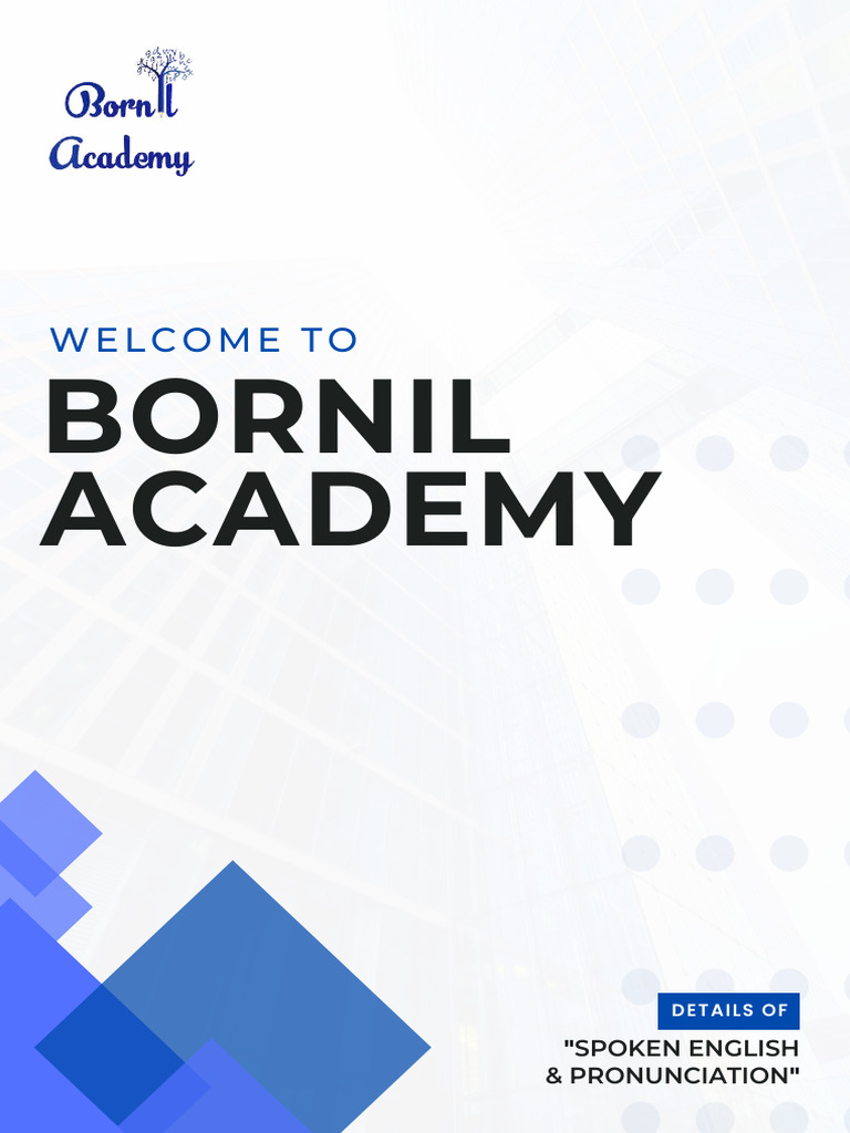 Spoken English & Pronunciation Course Details Bornil Academy 1 | PDF