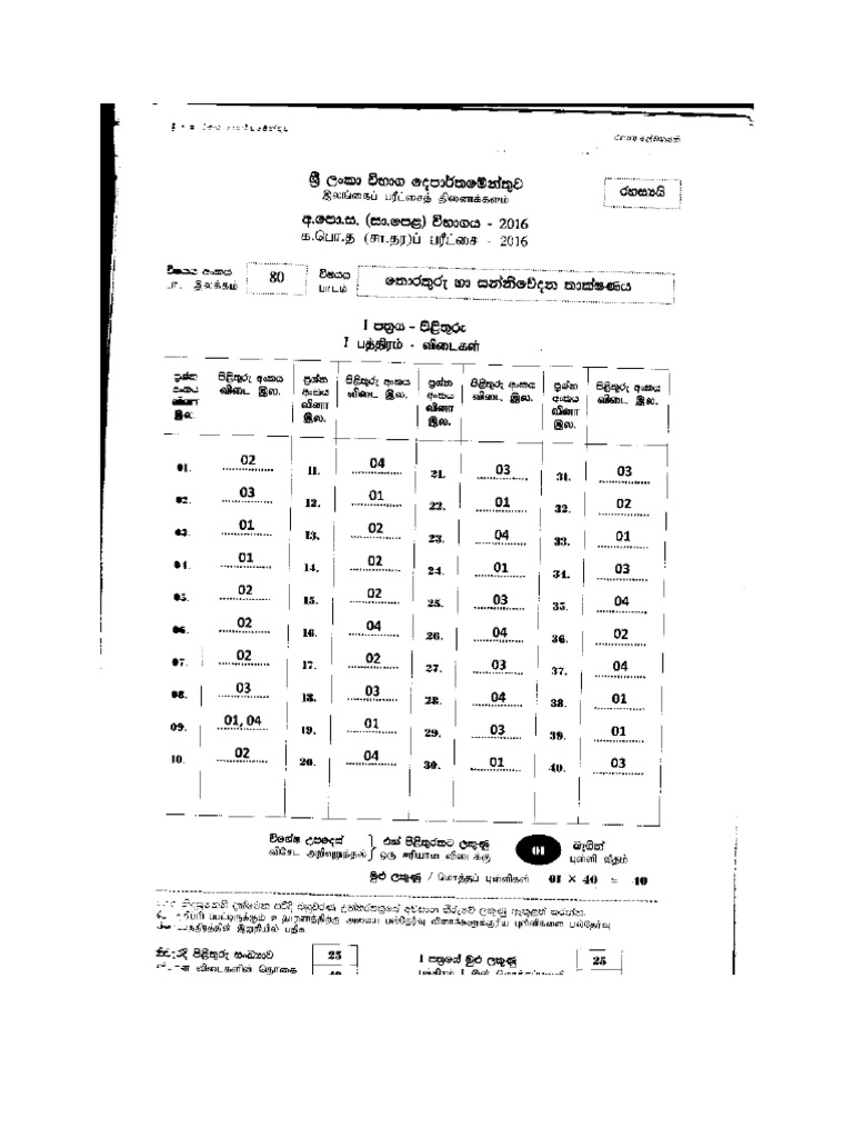 2016 OL ICT Marking | PDF