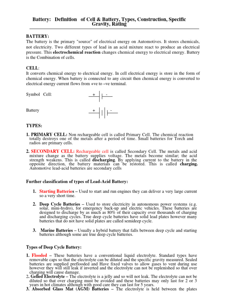 battery part 1 | PDF | Rechargeable Battery | Physical Quantities