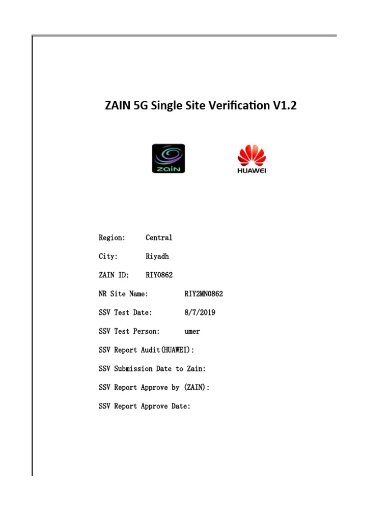5G_SSV_Template_HWI_Riyadh | PDF | Telecommunications Engineering | Radio Technology