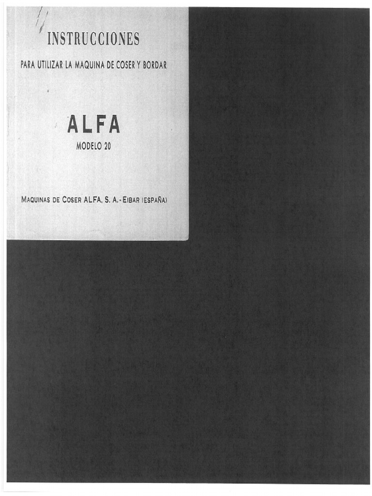 Manual de Instrucciones Alfa - Modelo 20-1 | PDF
