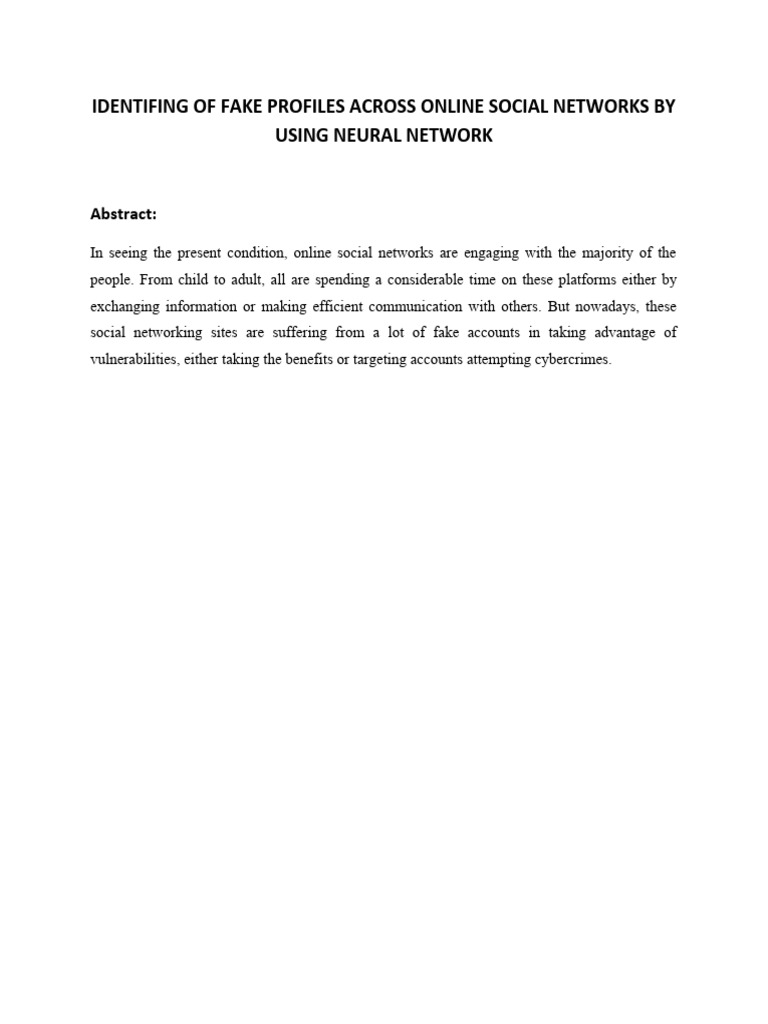 Identifing of Fake Profiles Across Online Social Networks by Using ...