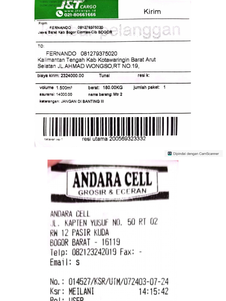 Bukti Transaksi Pengiriman | PDF