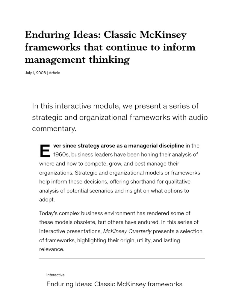 Mc Kinsey Pdf Mc Kinsey Company Strategic Management