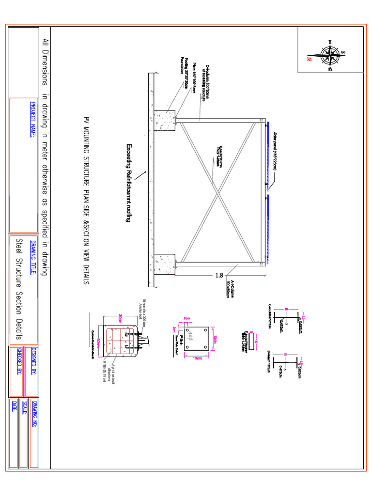 Steel Structure Drawing1 | PDF